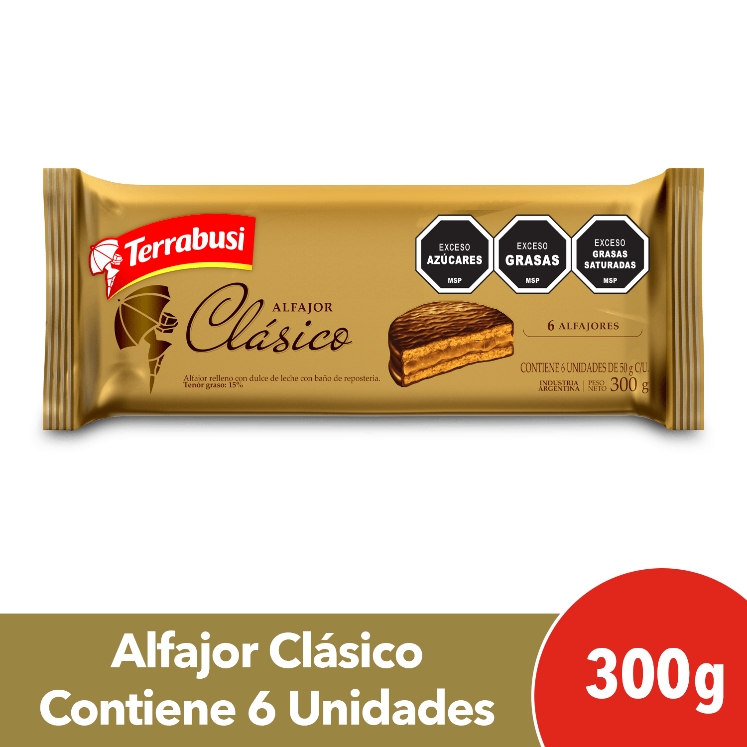 Alfajor Terrabusi Chocolate Clásico 300g - Tienda Mondelez