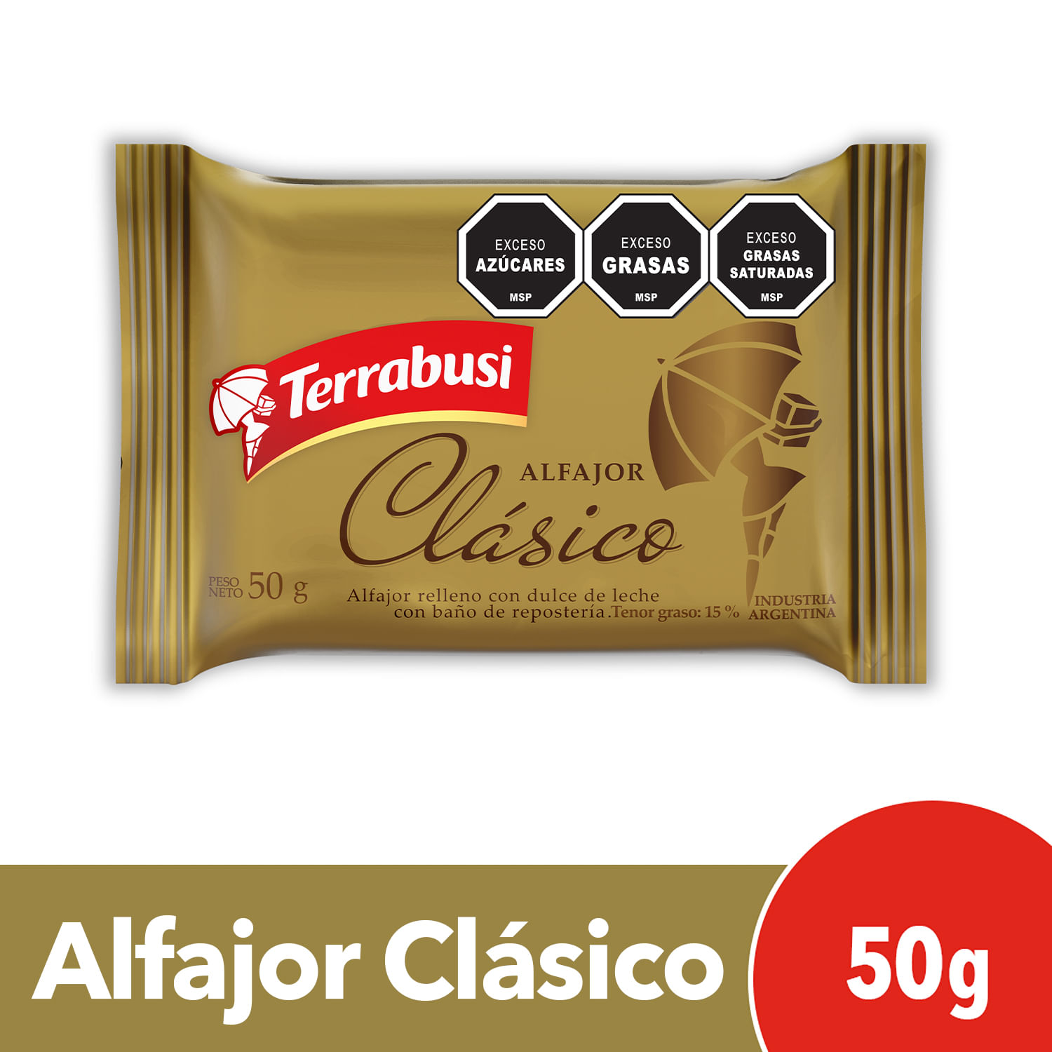 Alfajor Terrabusi Chocolate Clásico 50g - Tienda Mondelez
