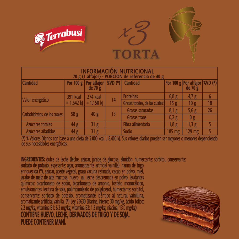 Alfajor Triple Terrabusi Torta 70g - Tienda Mondelez
