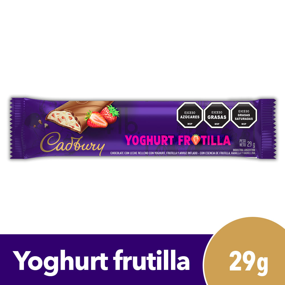 Chocolate Cadbury Frutilla Relleno Yoghurt 29g - Tienda Mondelez