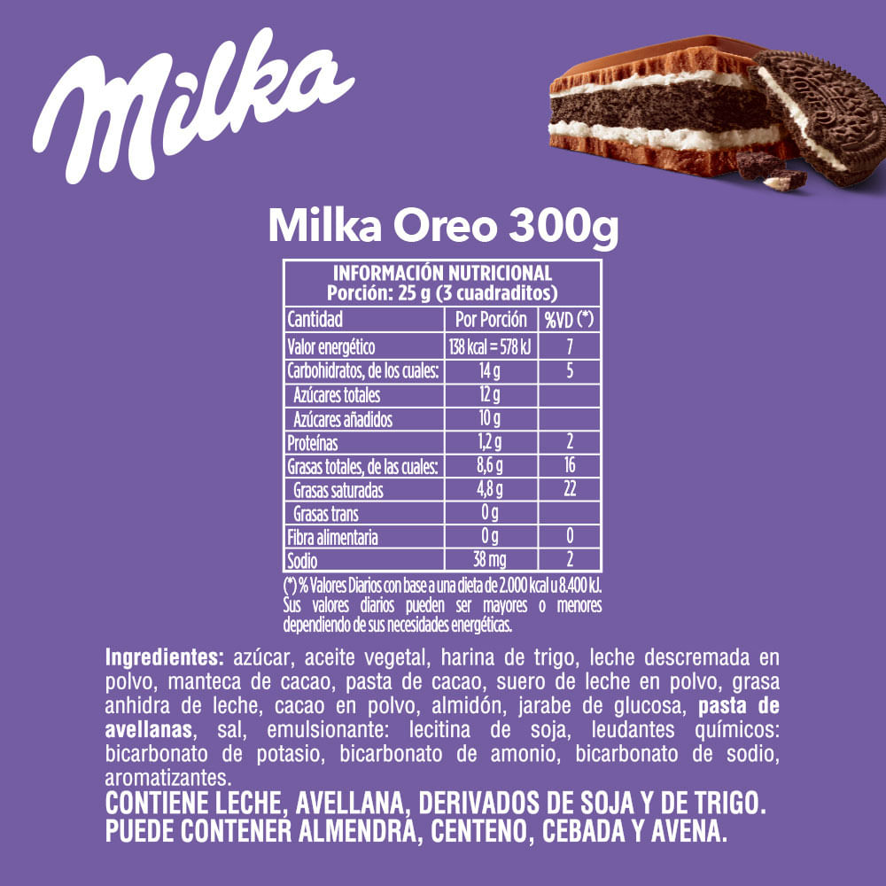 Chocolate Milka Oreo 300g - Tienda Mondelez