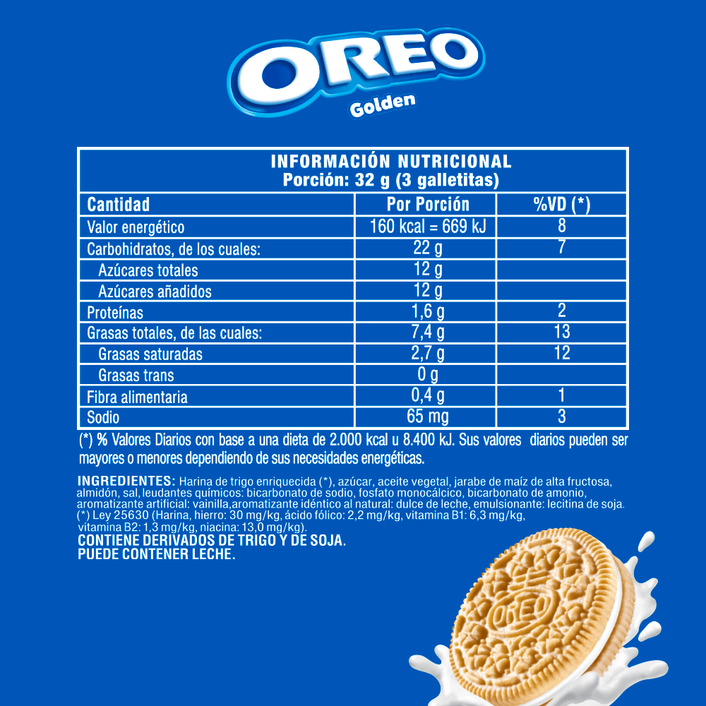 Galletitas Oreo golden Vainilla 118g - Tienda Mondelez